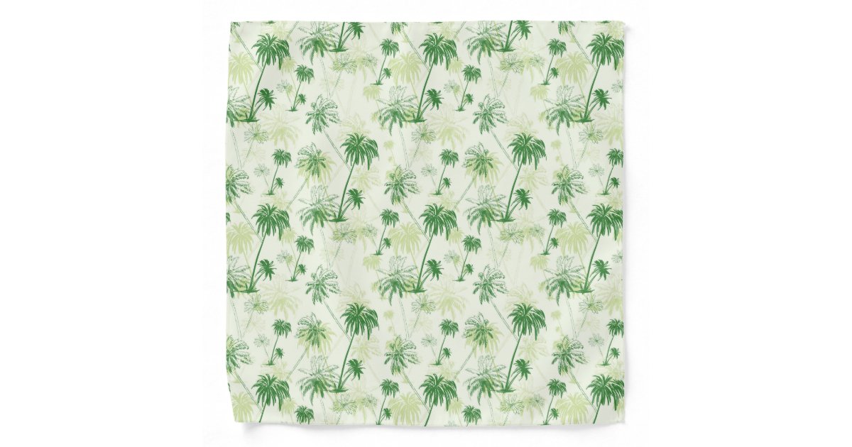 Green Palm Tree Pattern Bandana | Zazzle