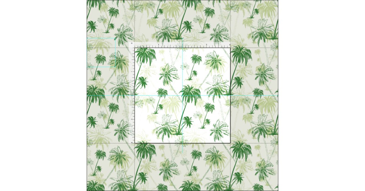 Green Palm Tree Pattern Fabric | Zazzle