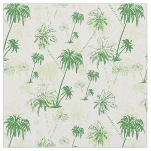 Coconut Palm Trees Pattern Line Drawing Style Fabric | Zazzle.com