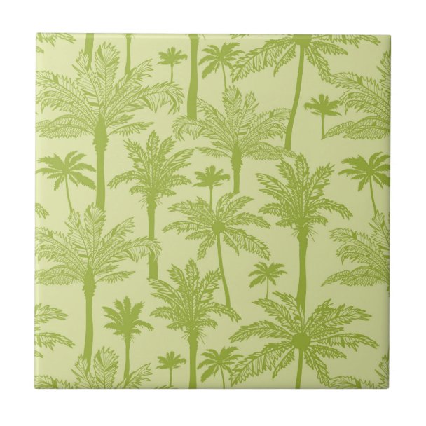 Green Palm Trees Pattern Fabric | Zazzle