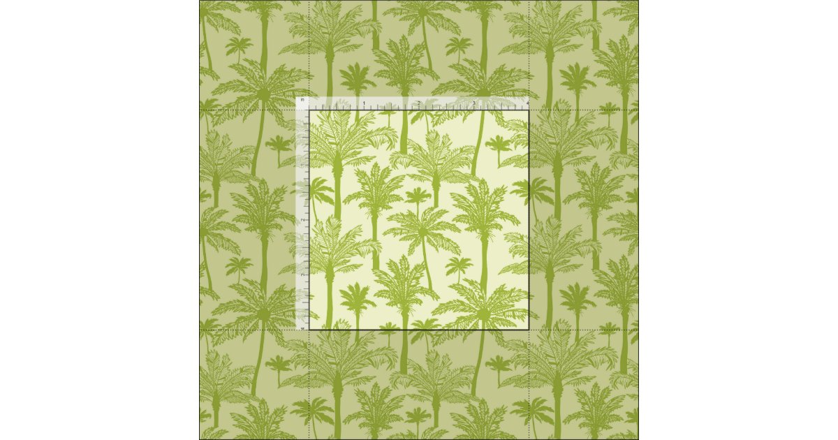Green Palm Trees Pattern Fabric | Zazzle