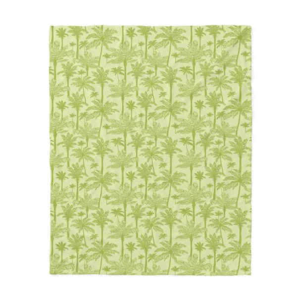 Green Palm Trees Pattern Fabric | Zazzle