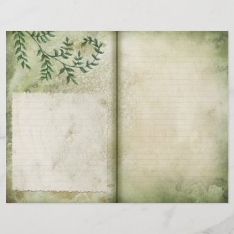 Green Parchment Lined Journal Page | Zazzle