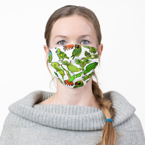 Green Parrot Pattern Fabric | Zazzle.com