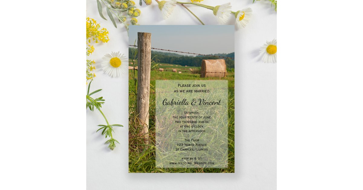 Green Pastures Country Farm Wedding Invitation | Zazzle