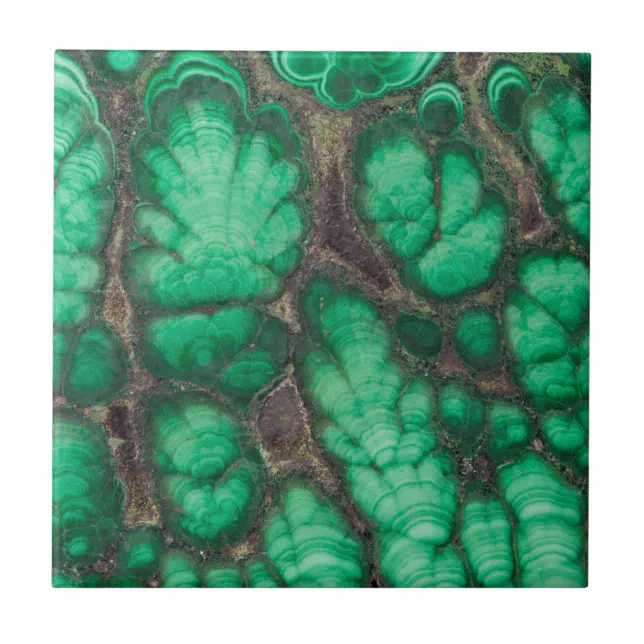 Green Patterned Malachite Ceramic Tile | Zazzle