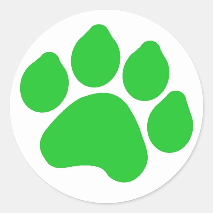 Green Paw Print Sticker | Zazzle.com