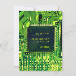 Green PCB board, electronic parts printed circuit Invitation | Zazzle