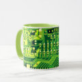 Green PCB board, electronic parts printed circuit Mug | Zazzle