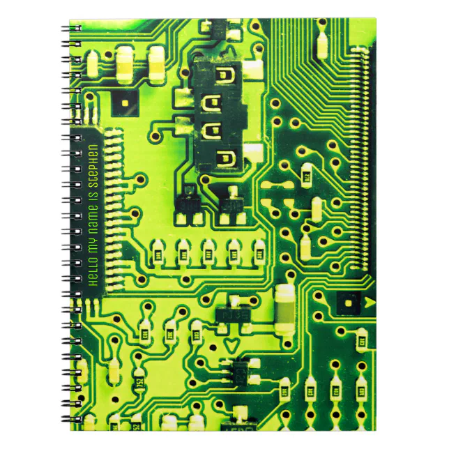 Green PCB board, electronic parts printed circuit Notebook | Zazzle