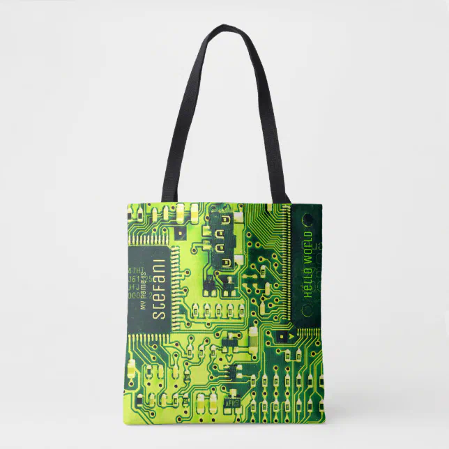 Green PCB board, electronic parts printed circuit Tote Bag | Zazzle