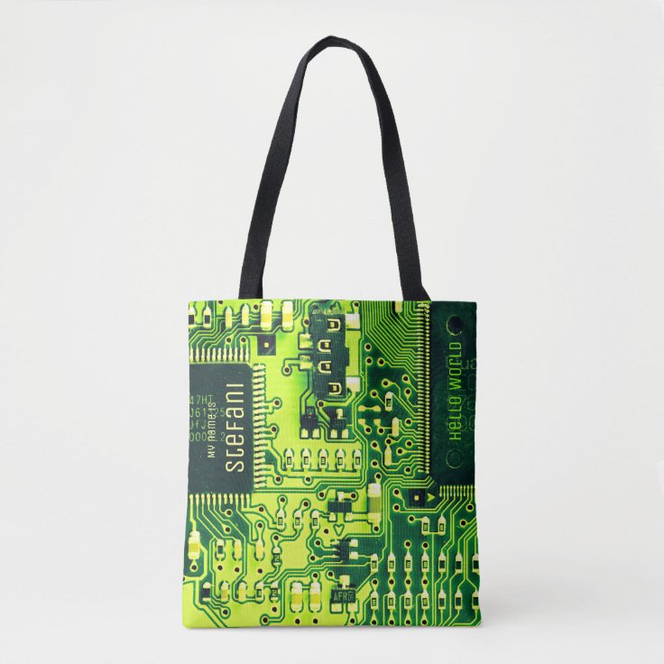 Green PCB board, electronic parts printed circuit Tote Bag | Zazzle