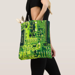 Green PCB board, electronic parts printed circuit Tote Bag | Zazzle