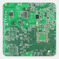 Green PCB Circuit Board Design for IT Pros Square Sticker | Zazzle