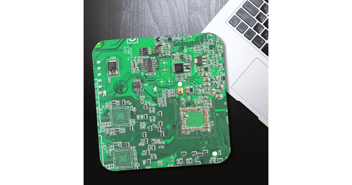 Green PCB Circuit Board Design for IT Pros Square Sticker | Zazzle
