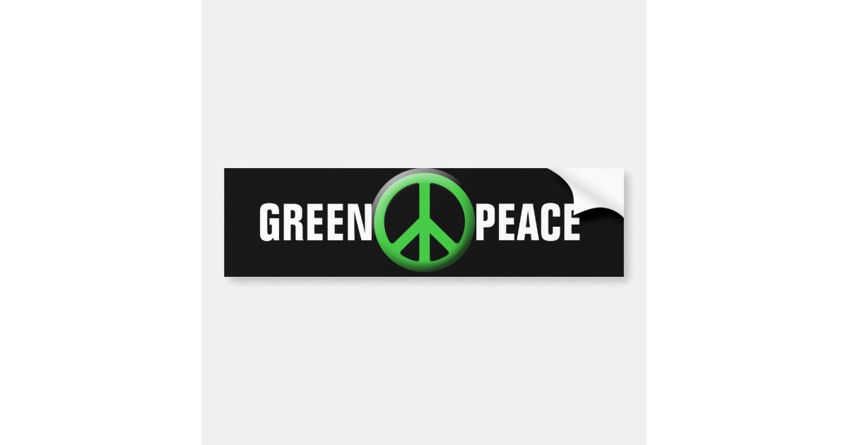 Green Peace Symbol Bumper Sticker | Zazzle
