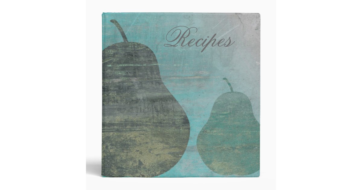 Green Pear Recipe Binder | Zazzle