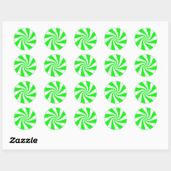 Green Peppermint Candy Stickers | Zazzle