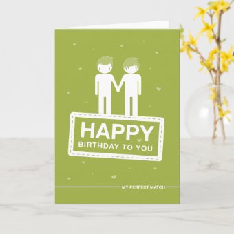 Green | Perfect Match | Happy Birthday Card | Zazzle