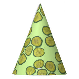 Green Pickle Chips Sweet Pickles Foodie Print Party Hat | Zazzle