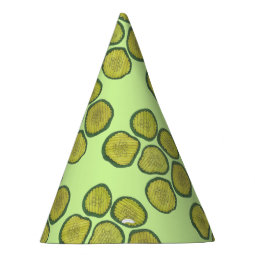 Green Pickle Chips Sweet Pickles Foodie Print Party Hat | Zazzle