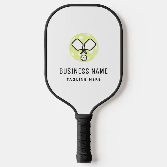 Green Pickleball Logo Business Name & Custom Text Pickleball Paddle ...