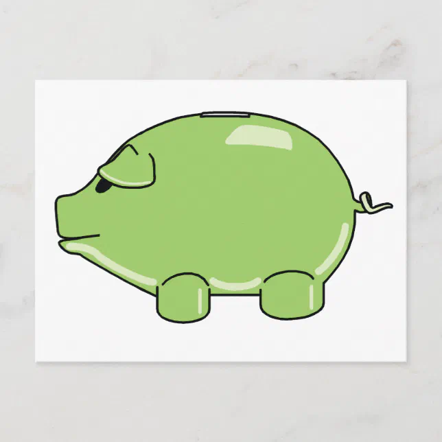 Green Pig Postcard | Zazzle