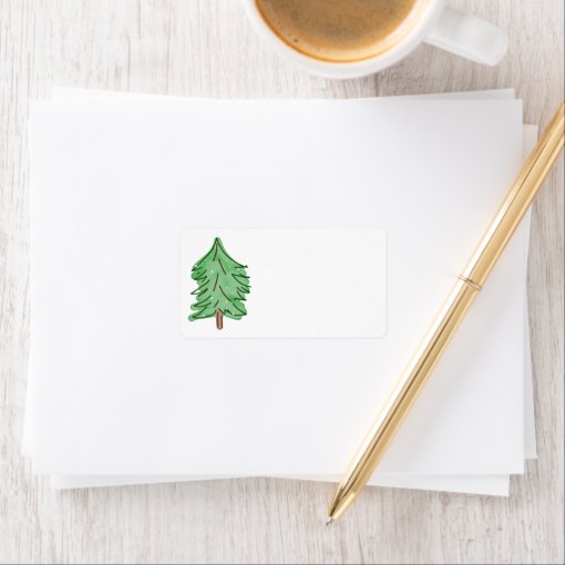 Green Pine Tree Blank Label | Zazzle