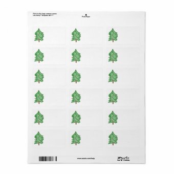 Green Pine Tree Blank Label | Zazzle