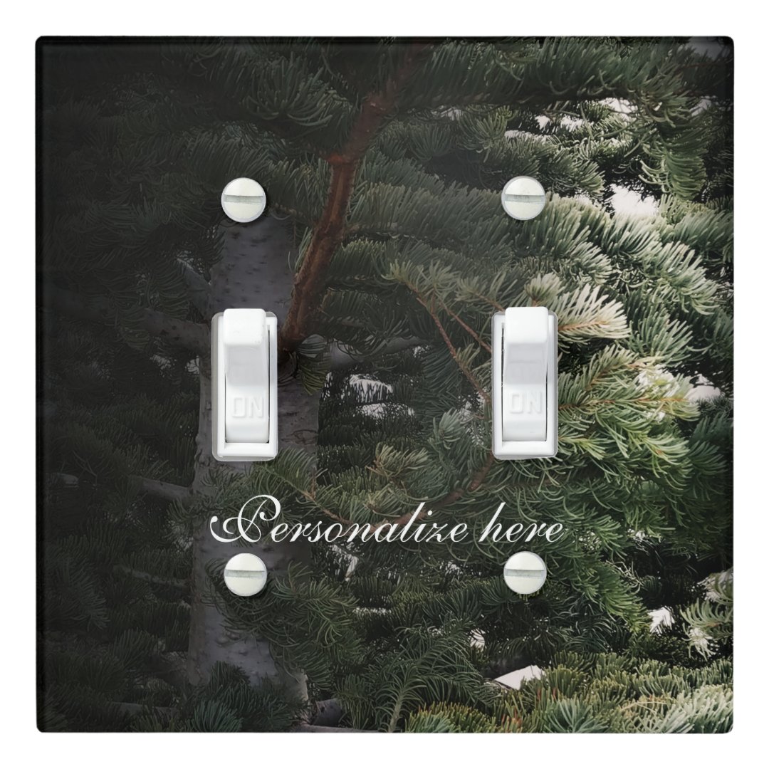Green Pine Tree Rustic Woods Forest Personalized Light Switch Cover ...