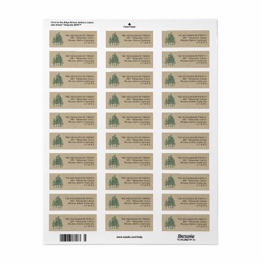 Green Pine Trees Rustic Holiday Address Label | Zazzle