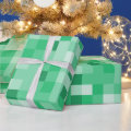 Green pixels wrapping paper | Zazzle