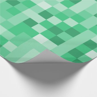 Green pixels wrapping paper | Zazzle