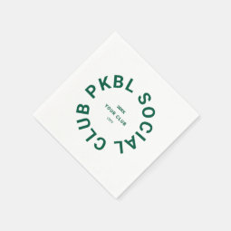 Green PKBL Social Club Crest Pickleball Napkins | Zazzle