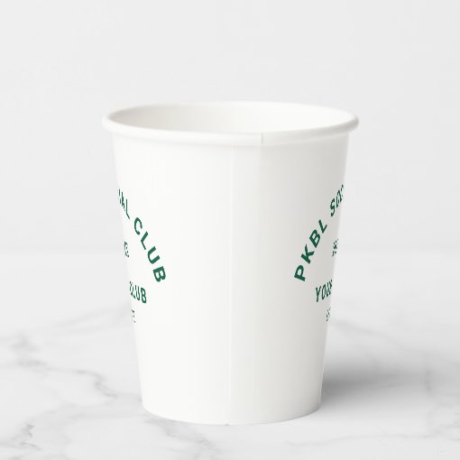 Green PKBL Social Club Crest Pickleball Paper Cups | Zazzle