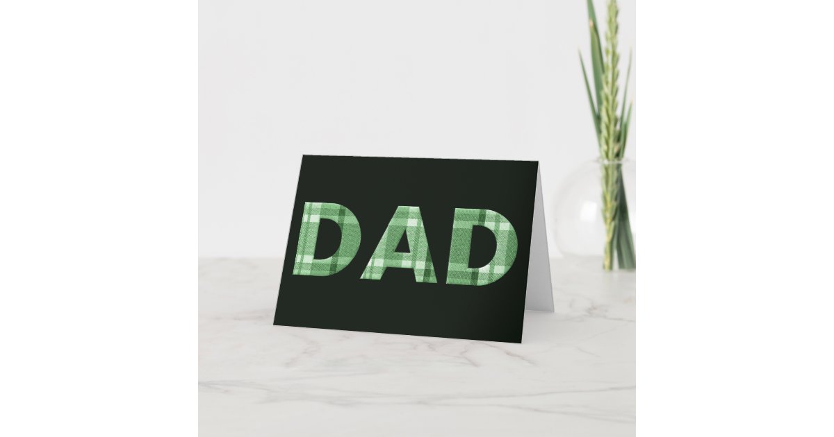 Green Plaid Dad Pun Fathers Day Card | Zazzle