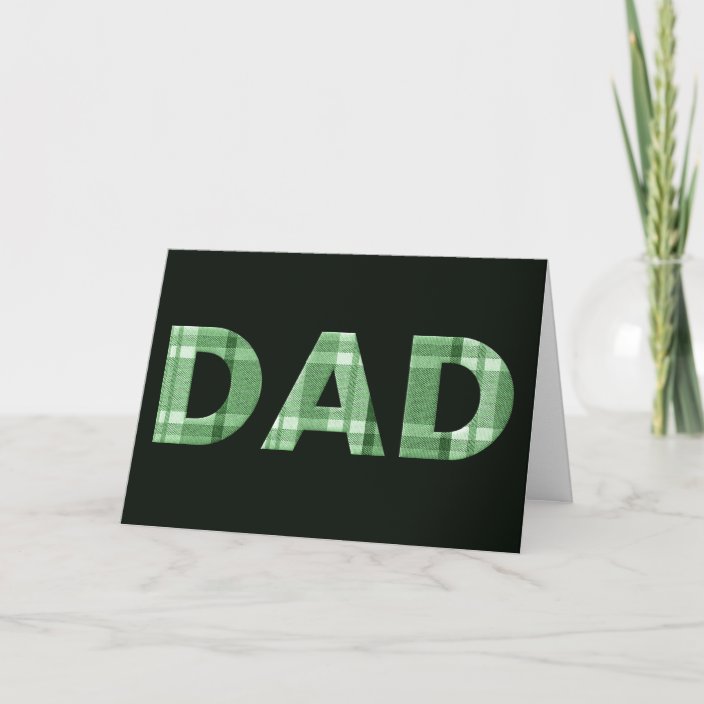 Green Plaid Dad Pun Fathers Day Card | Zazzle.com