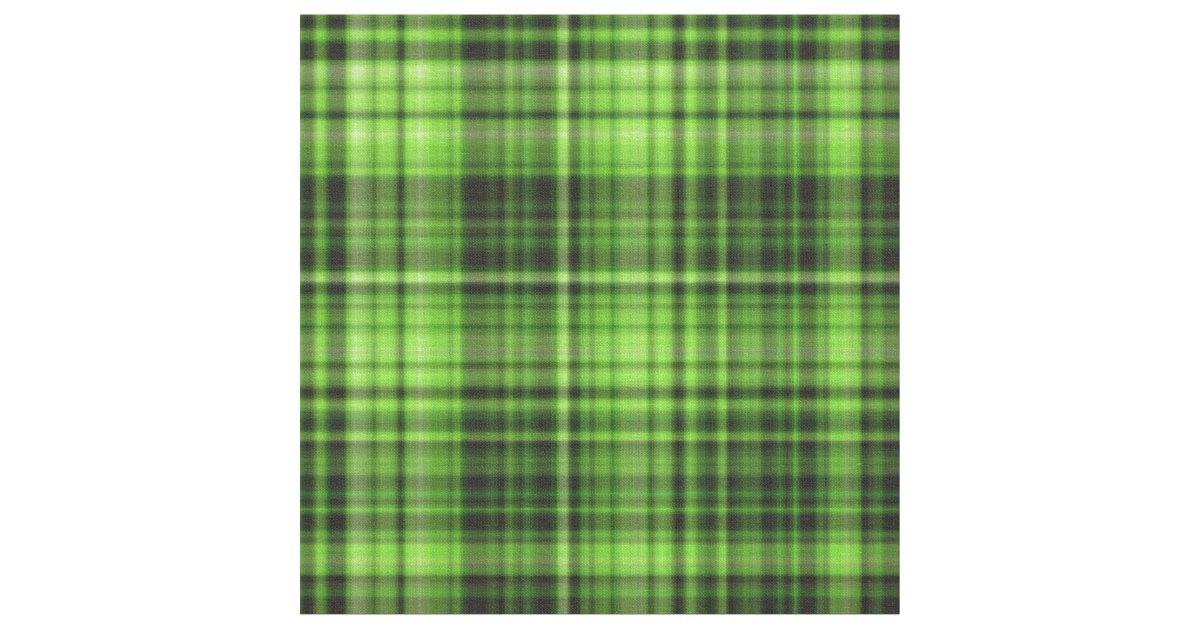 Green Plaid Fabric | Zazzle