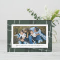 Green plaid frame one photo holiday card | Zazzle