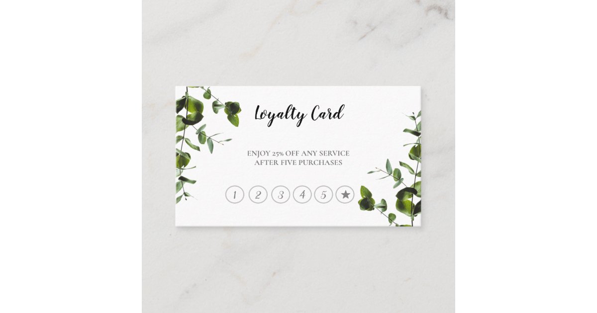 GREEN PLANT LOYALTY CARD | Zazzle