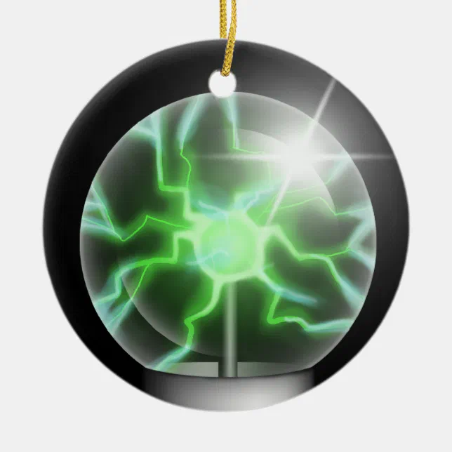 Green Plasma Ball Ceramic Tree Ornament | Zazzle