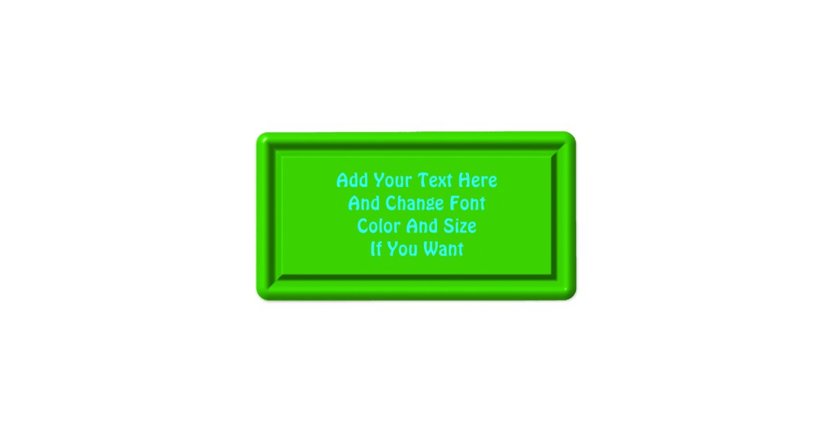 Green Plastic Label template | Zazzle