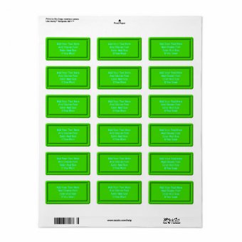 Green Plastic Label template | Zazzle