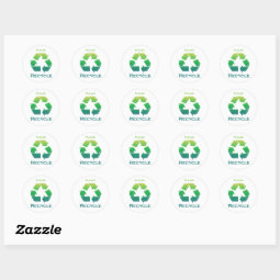 Green Please Recycle Stickers | Zazzle