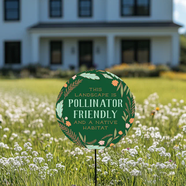 Green Pollinator Friendly Landscape Yard Sign | Zazzle