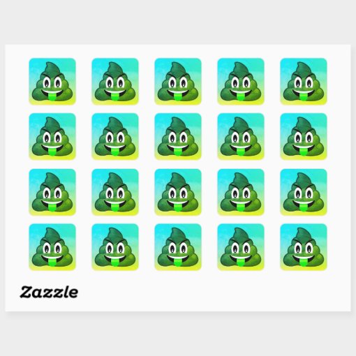 Green Poop Emoji Ombre Stickers | Zazzle