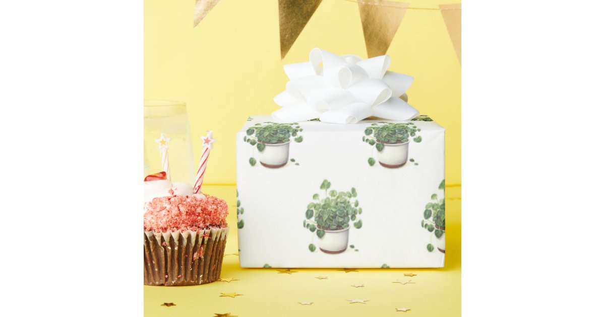 Green Potted Plant Wrapping Paper | Zazzle