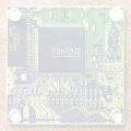 Green printed circuit board • Geek electronic PCB Glass Coaster | Zazzle