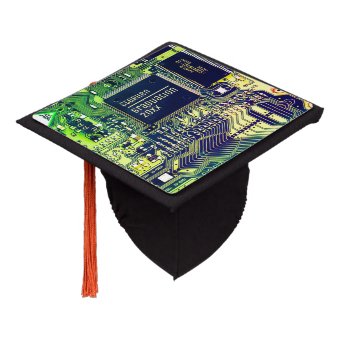 Green printed circuit board • Geek electronic PCB Graduation Cap Topper ...