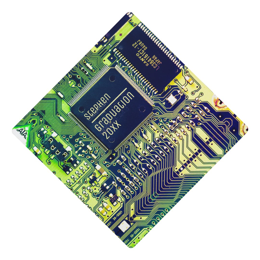 Green printed circuit board • Geek electronic PCB Graduation Cap Topper ...